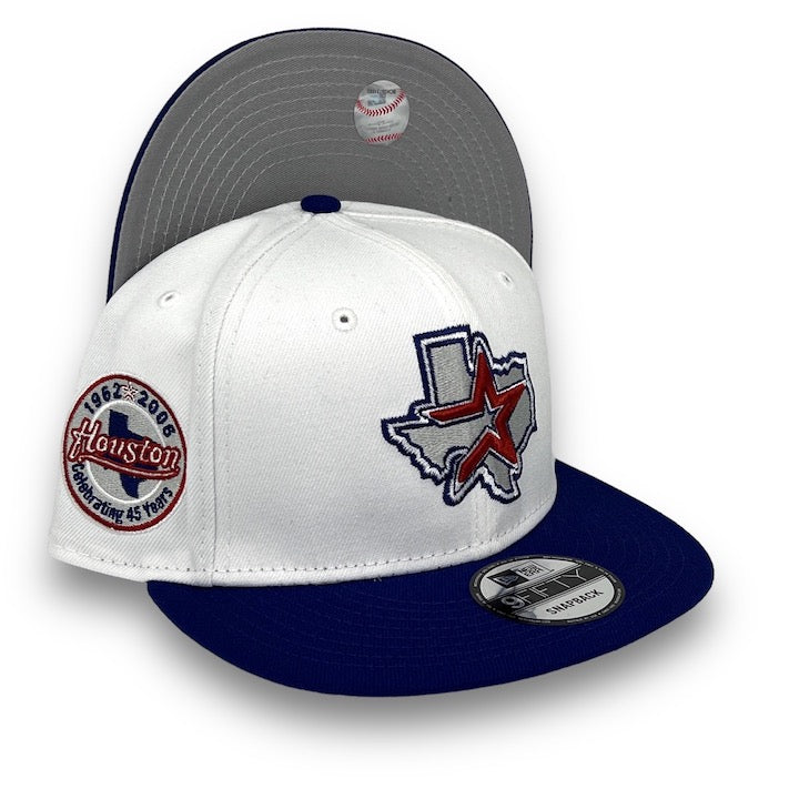 Astros 45th Anni. 9FIFTY New Era White & Blue Snapback Hat – USA CAP KING