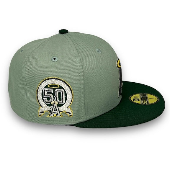 Angels 50th 59FIFTY New Era Everest Green & Pine Green Fitted Hat – USA ...