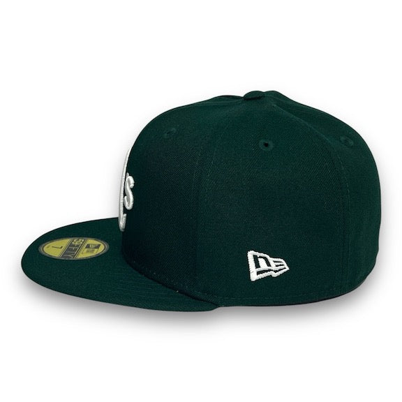 A's 89 WS New Era 59FIFTY DK Green Fitted Hat – USA CAP KING