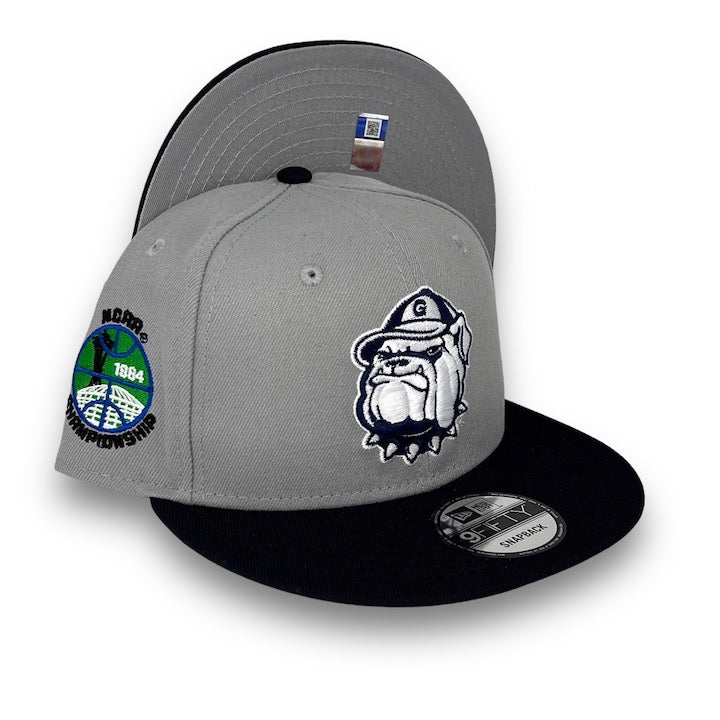 Georgetown Hoyas 9FIFTY New Era Grey & Navy Blue Snapback Hat Grey Bot ...
