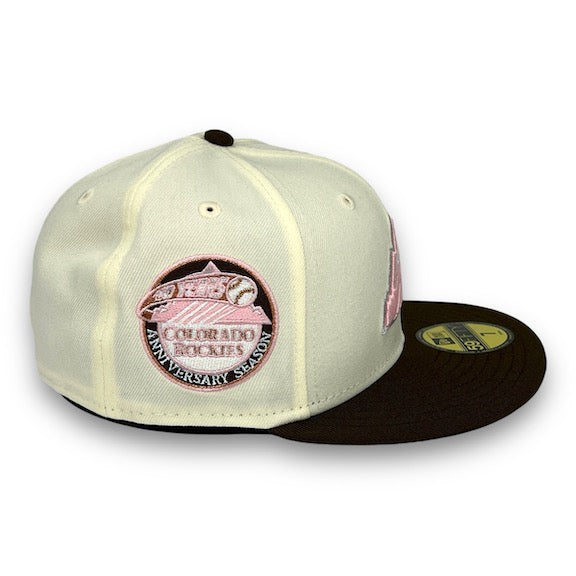 Rockies 10 Years 59FIFTY New Era Off White & Walnut Hat Pink UV – USA ...
