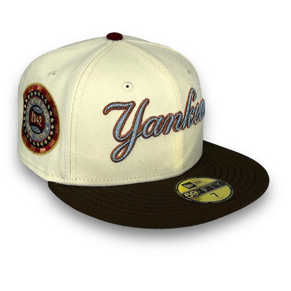 Yankees 42 ASG 59FIFTY New Era Off White & Walnut Hat – USA CAP KING