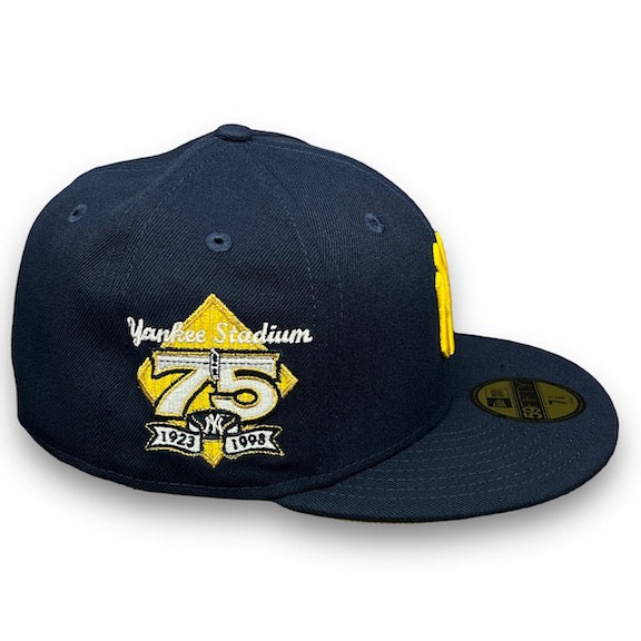 Yankees 75 New Era 59FIFTY Blue Oceanside Fitted Hat Bottom – USA CAP KING