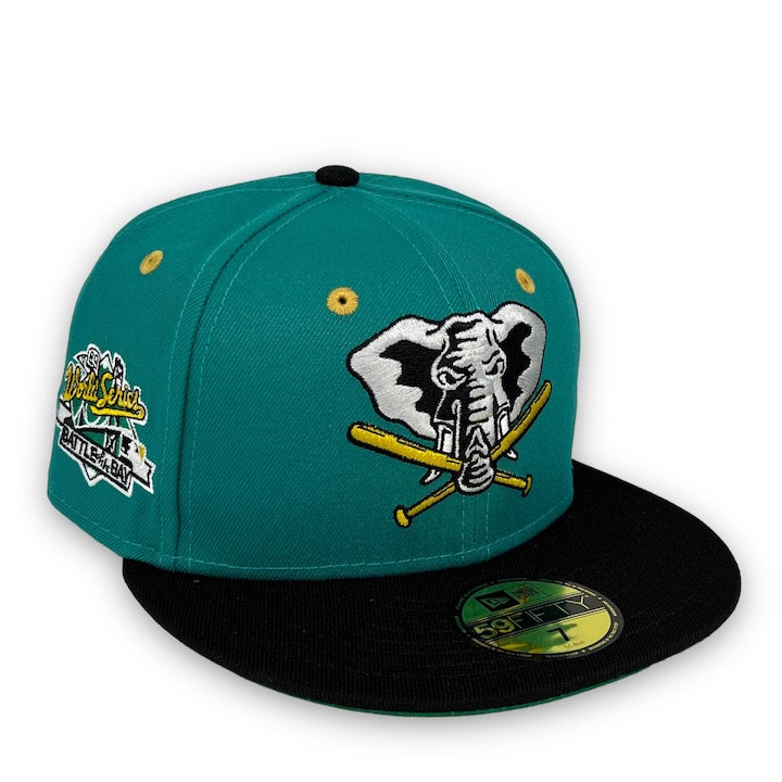 Athletics 89 WS 59FIFTY New Era Green & Black Fitted Hat Green Bottom ...
